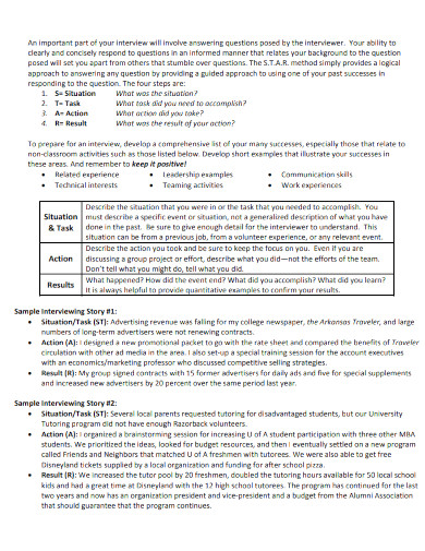 Star Format Interview - Examples, PDF | Examples