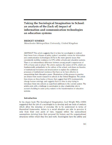 Sociological Imagination - Examples, PDF | Examples
