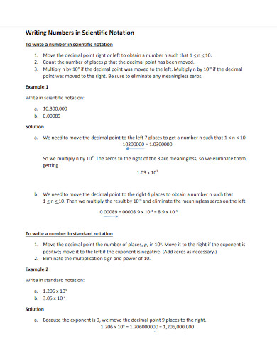 Scientific Notation - 19+ Examples, Format, How to, PDF