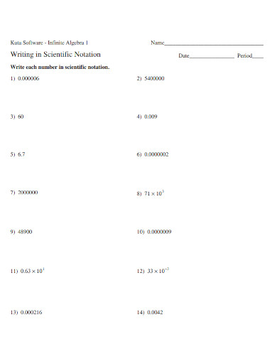 Scientific Notation - 19+ Examples, Format, How to, PDF