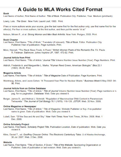 Works Cited - Examples, PDF | Examples