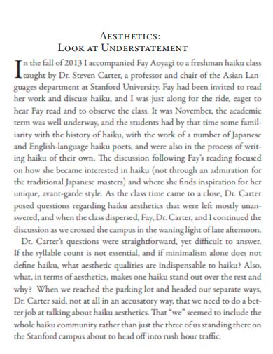 Understatement - Example, PDF | Examples