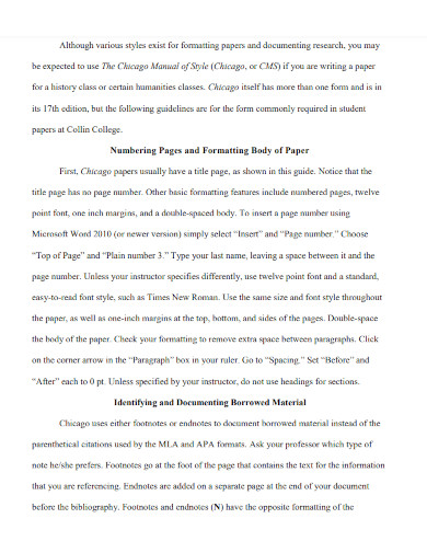 Chicago Style Paper - Examples, PDF | Examples