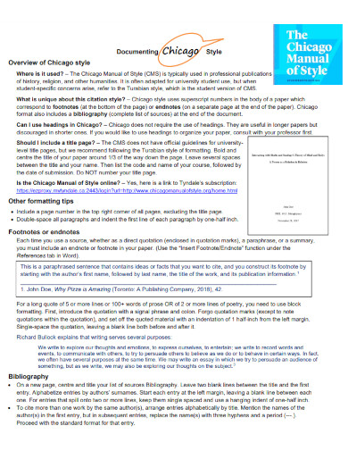 Chicago Style Paper - Examples, PDF | Examples