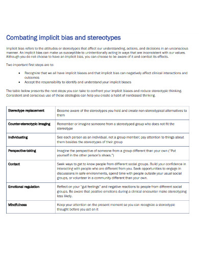 Implicit Bias - Examples, PDF | Examples