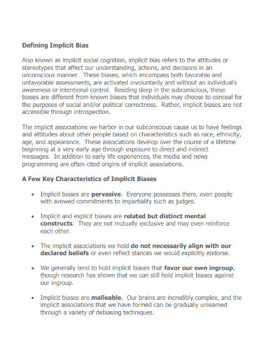 Implicit Bias - Examples, PDF | Examples