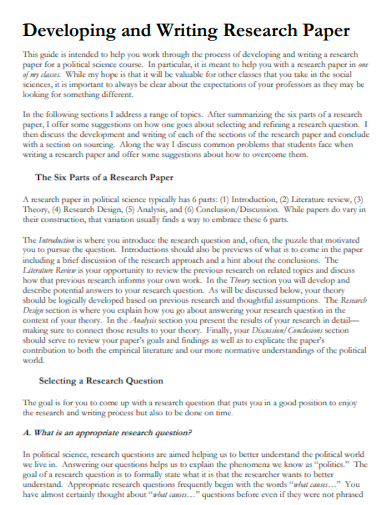 Research Paper Format - Examples, PDF | Examples