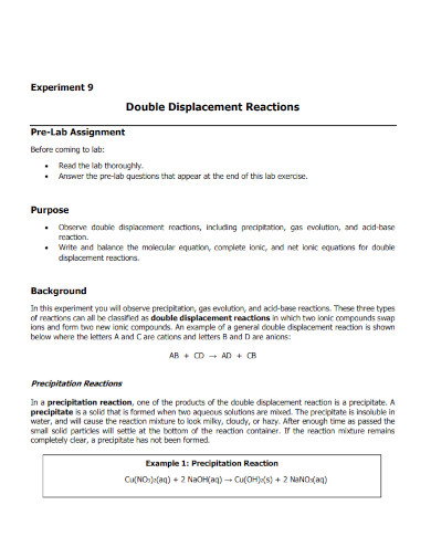 Double Replacement Reaction - Examples, How to Write, PDF