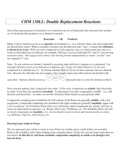 Double Replacement Reaction - Examples, How to Write, PDF