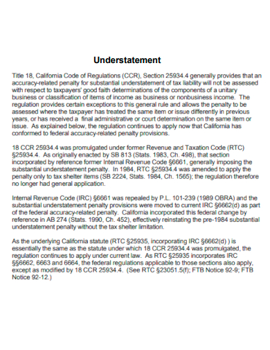 Understatement - Example, PDF | Examples