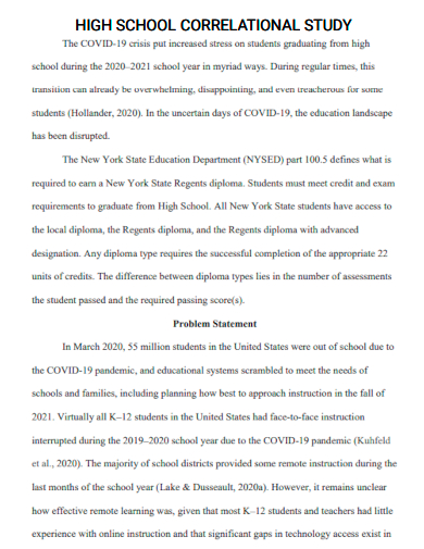 Correlational Study - Examples, PDF | Examples