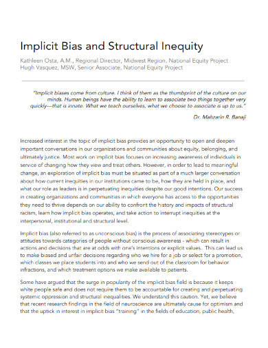 Implicit Bias - Examples, PDF | Examples
