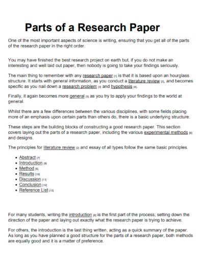 Research Paper Format - Examples, PDF | Examples