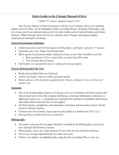 Chicago Style Paper - Examples, PDF | Examples
