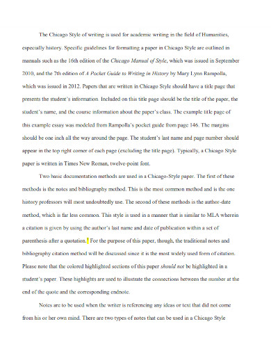 Chicago Style Paper - Examples, PDF | Examples