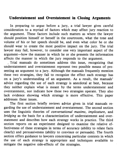 Understatement - Example, PDF | Examples