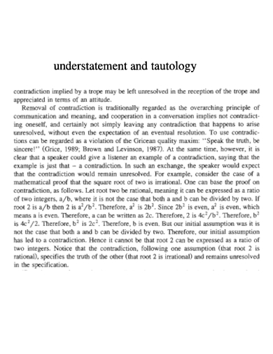 Understatement - Example, PDF | Examples