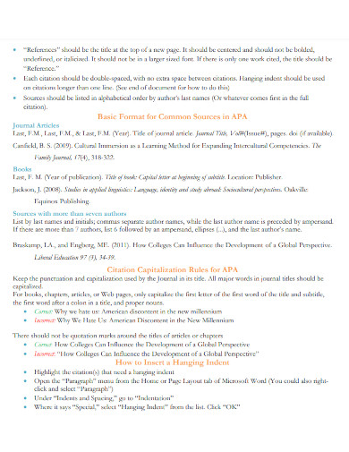 APA Bibliography - Examples, PDF | Examples