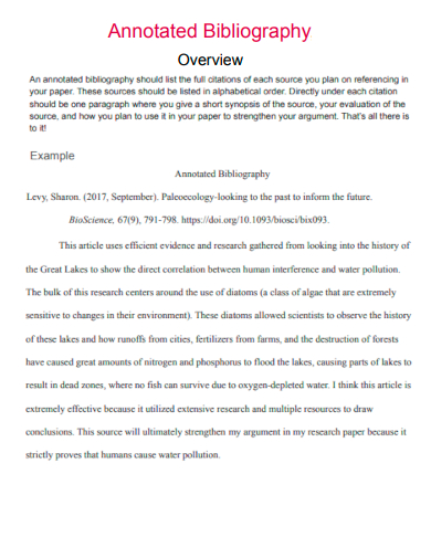 Annotated Bibliography Format - Example, PDF | Examples