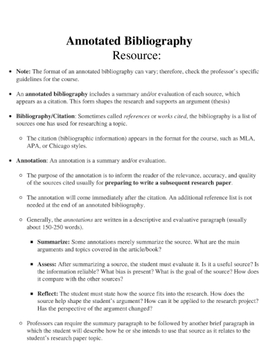 Annotated Bibliography Format Example Pdf Examples