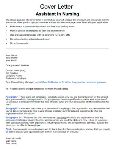 Nursing Cover Letter - Examples, Google Docs, MS Word, Apple Pages, PDF ...