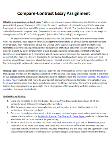 Compare and Contrast Essay - Example, PDF | Examples