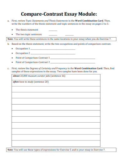 Compare and Contrast Essay - Example, PDF | Examples