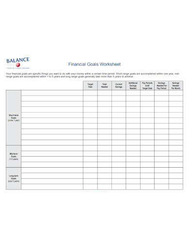 Financial Goals - 10+ Examples, Format, Sample | Examples