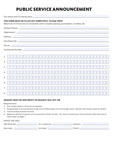 Public Service Announcement - Examples, PDF | Examples