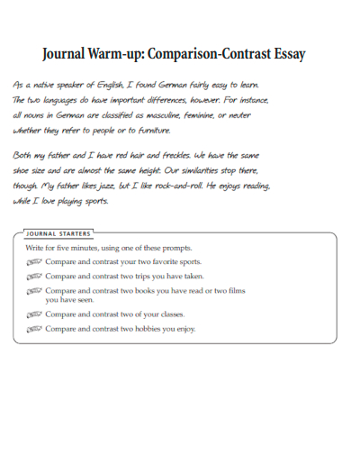 Compare and Contrast Essay - Example, PDF | Examples