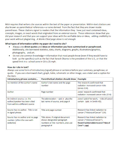 10+ Work Cited MLA Format - Examples, PDF | Examples