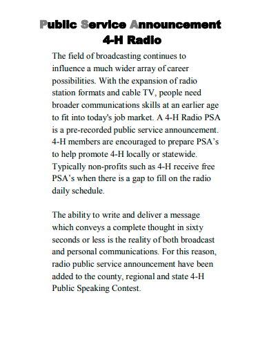 Public Service Announcement - Examples, PDF | Examples
