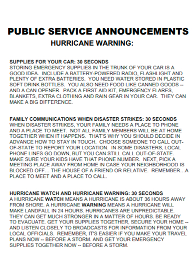 Public Service Announcement - Examples, PDF | Examples