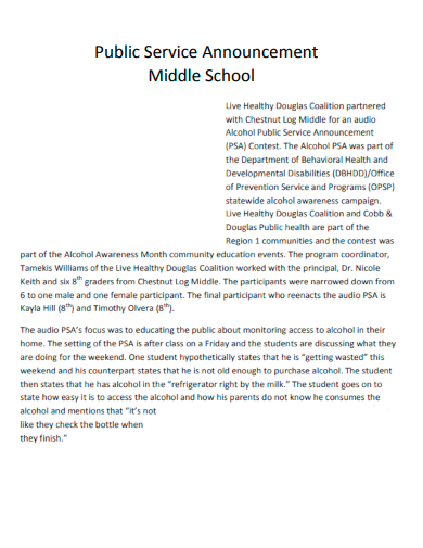 Public Service Announcement - Examples, PDF | Examples