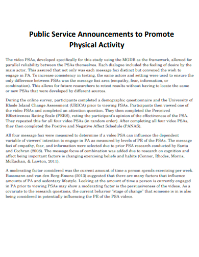 Public Service Announcement - Examples, PDF | Examples