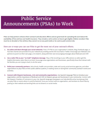 Public Service Announcement - Examples, PDF | Examples