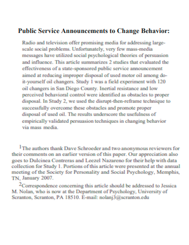 Public Service Announcement - Examples, PDF | Examples