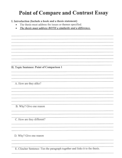 Compare and Contrast Essay - Example, PDF | Examples