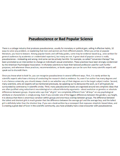 Pseudoscience - Examples, PDF | Examples