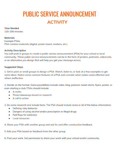 Public Service Announcement - Examples, PDF | Examples