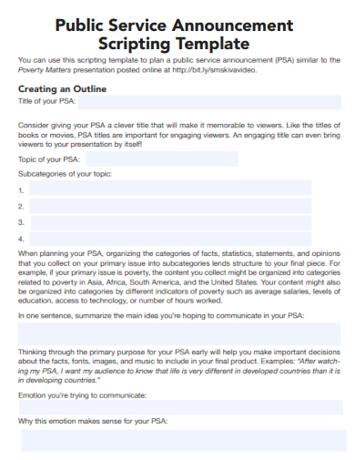 Public Service Announcement - Examples, PDF | Examples