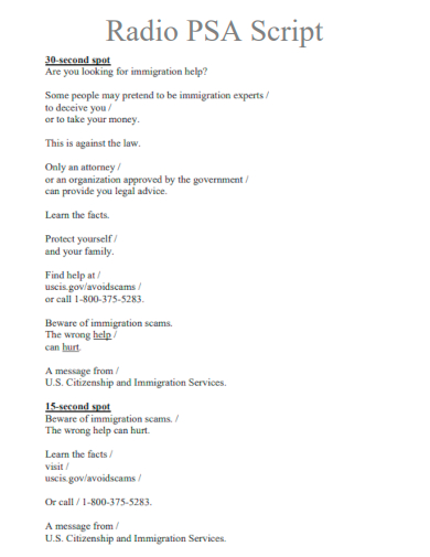 Public Service Announcement - Examples, PDF | Examples