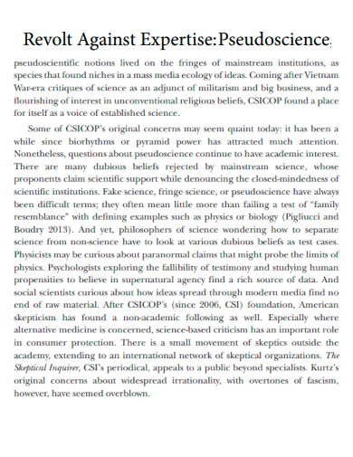 Pseudoscience - Examples, PDF | Examples