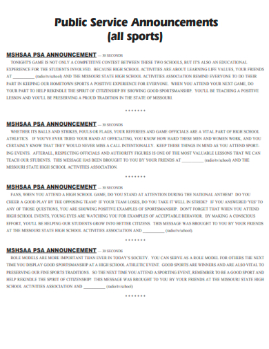 Public Service Announcement - Examples, PDF | Examples