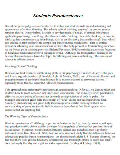 Pseudoscience - Examples, PDF | Examples