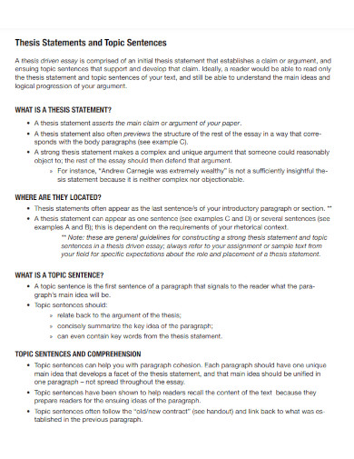 Topic Sentences - Definition and Examples