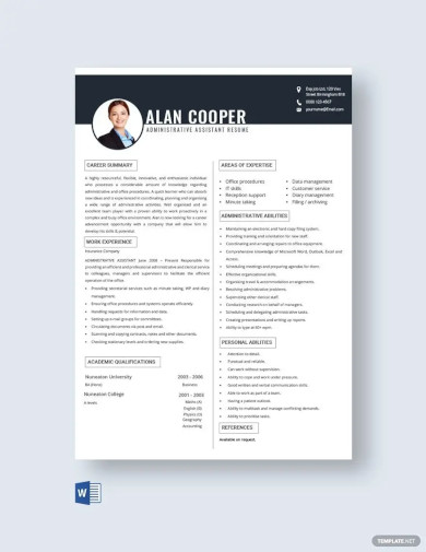 Administrative Assistant Resume - 16+ Examples, Format, Pdf
