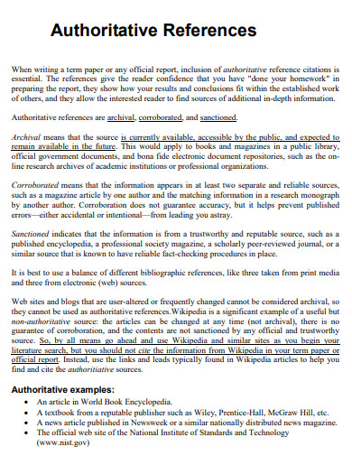 55+ References Examples in MS Word | Google Docs | Google Sheets ...