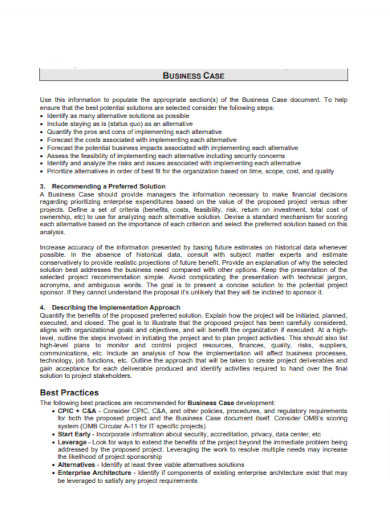 Business Case - Examples, Word, Google Docs, Apple Pages, PDF | Examples