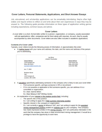 22+ Short Cover Letter - Examples, Word, Google Docs, Apple Pages ...